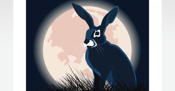 The Hare and the Moon (400 x 400mm) - Giclée Fine Art Print
