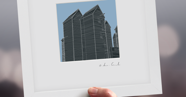 Hastings Net Huts Framed Mini Giclée Fine Art Print