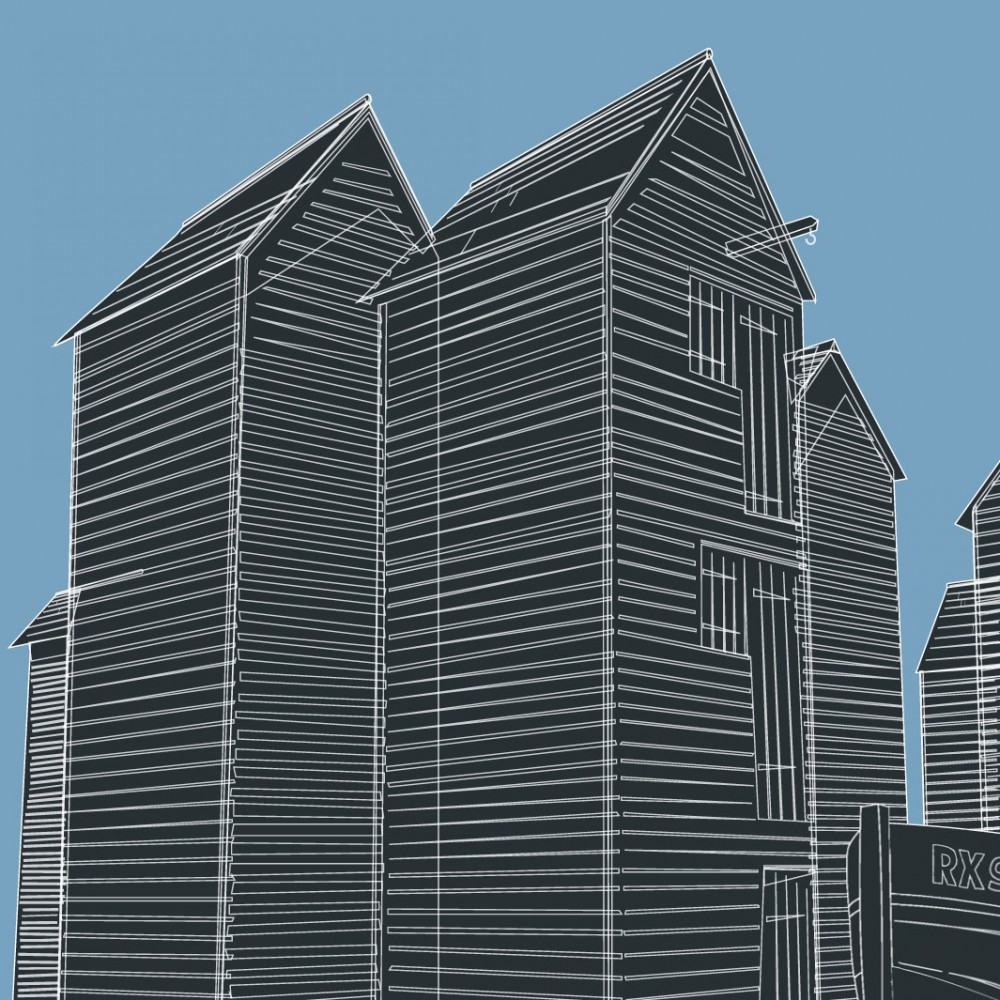 Hastings Net Huts (square print)