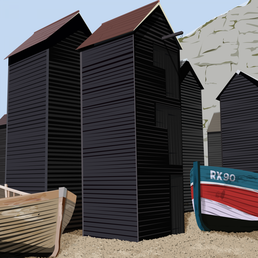 Hastings Net Huts - Giclée Fine Art Print